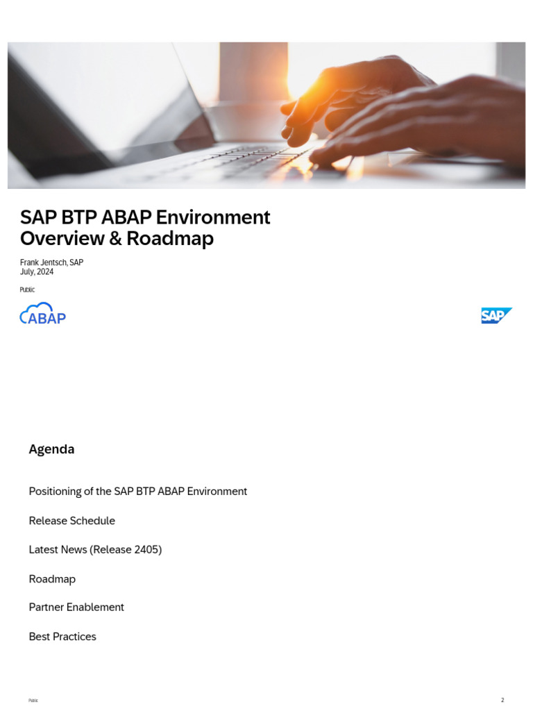SAP BTP ABAP Environment Overview and Roadmap | PDF | Cloud Computing | Software As A Service