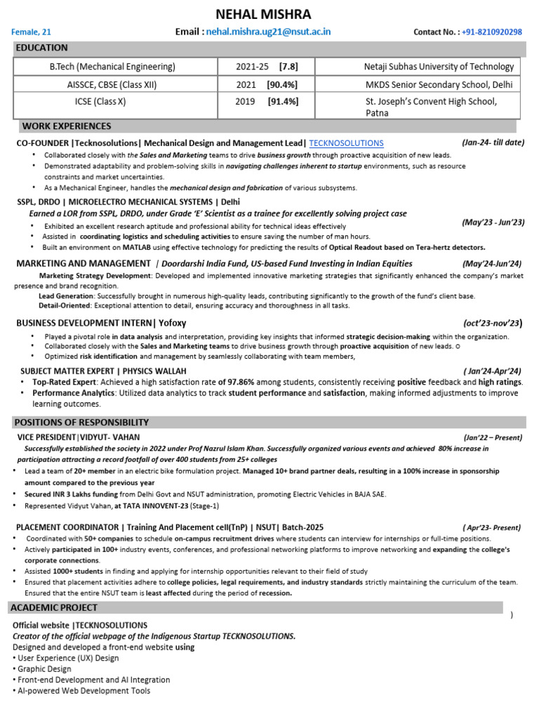 Nehal Resume 2025 Updated PDF (2) - 1 | PDF | Analytics