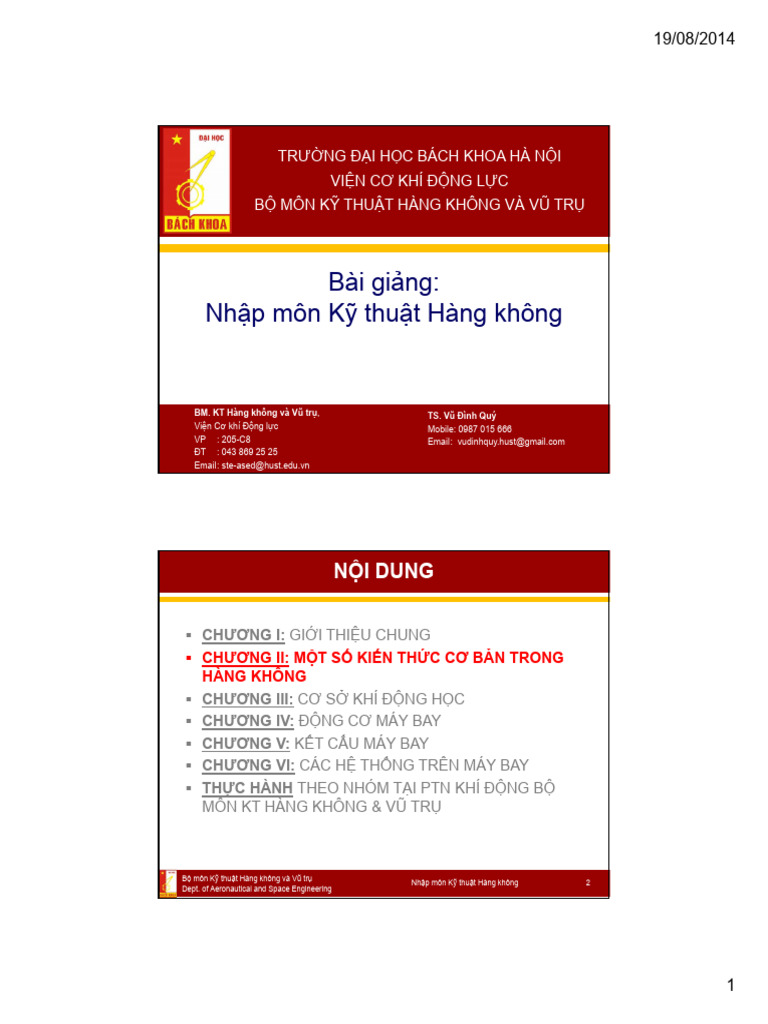 Nhap Mon KT Hang Khong - VDQuy - Chuong II - Mot So Kien Thuc Co Ban Trong Hang Khong | PDF