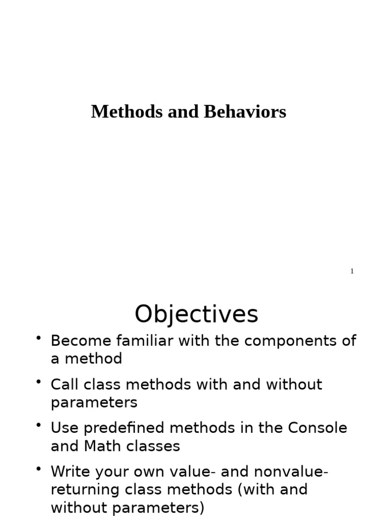 inf1030-03-methods-and-behaviors | PDF | Parameter (Computer ...