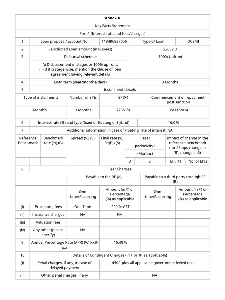 kfs (1) | PDF | Loans | Interest