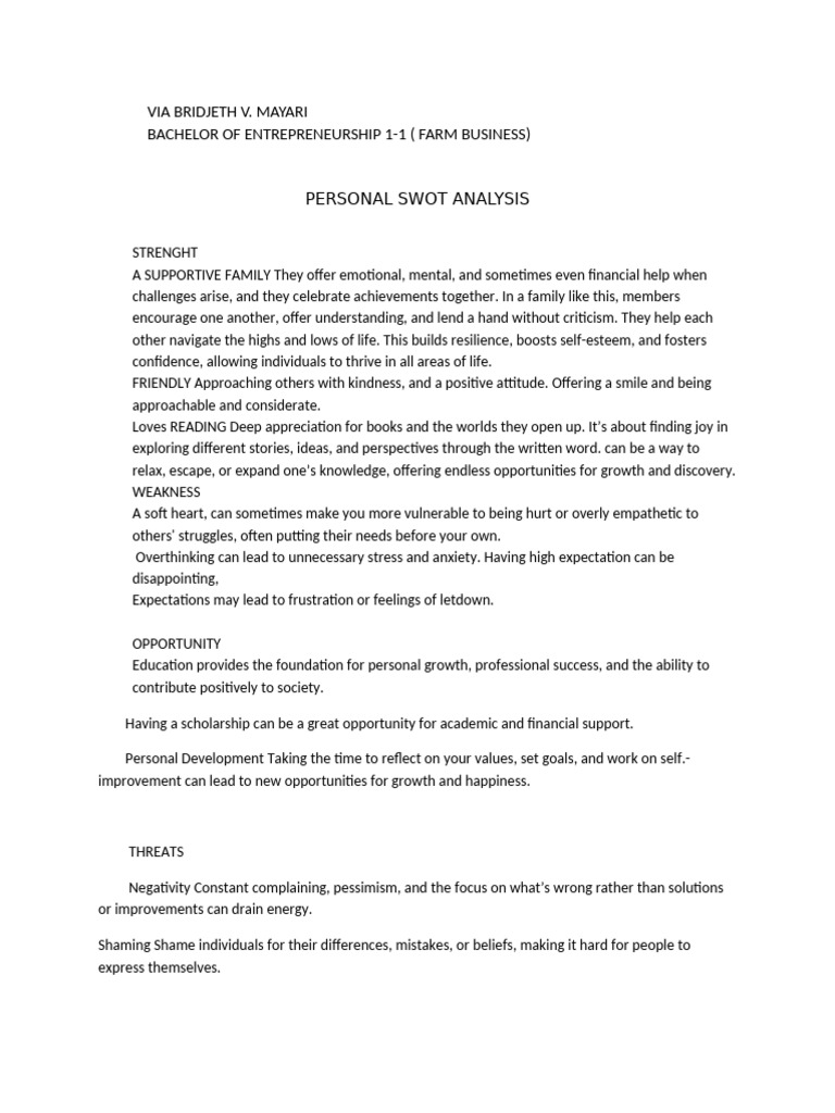 MY PERSONAL SWOT A-WPS Office | PDF