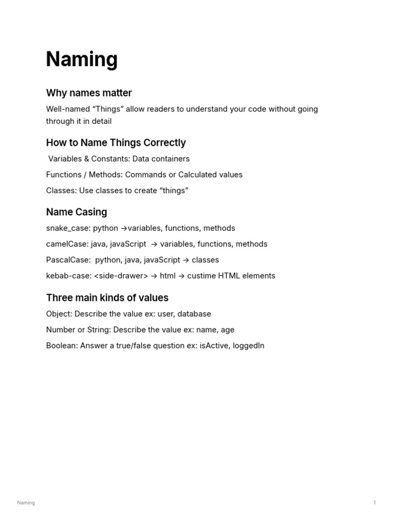 Naming | PDF