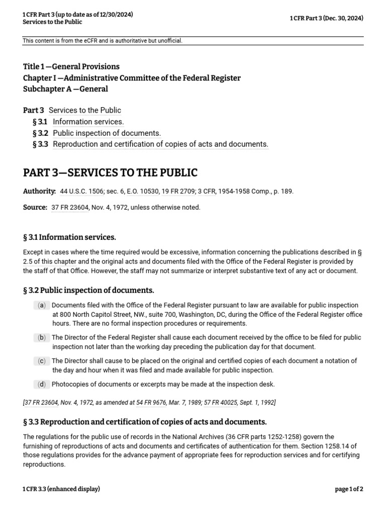 Federal Register Public Services Guide | PDF | Code Of Federal ...