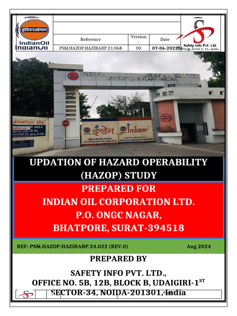 HAZOP Study Update for IOCL Hazira | PDF | Safety