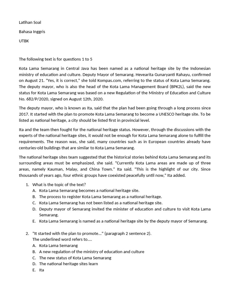 Latihan Soal UTBK BASING | PDF | Special Education | Human Development