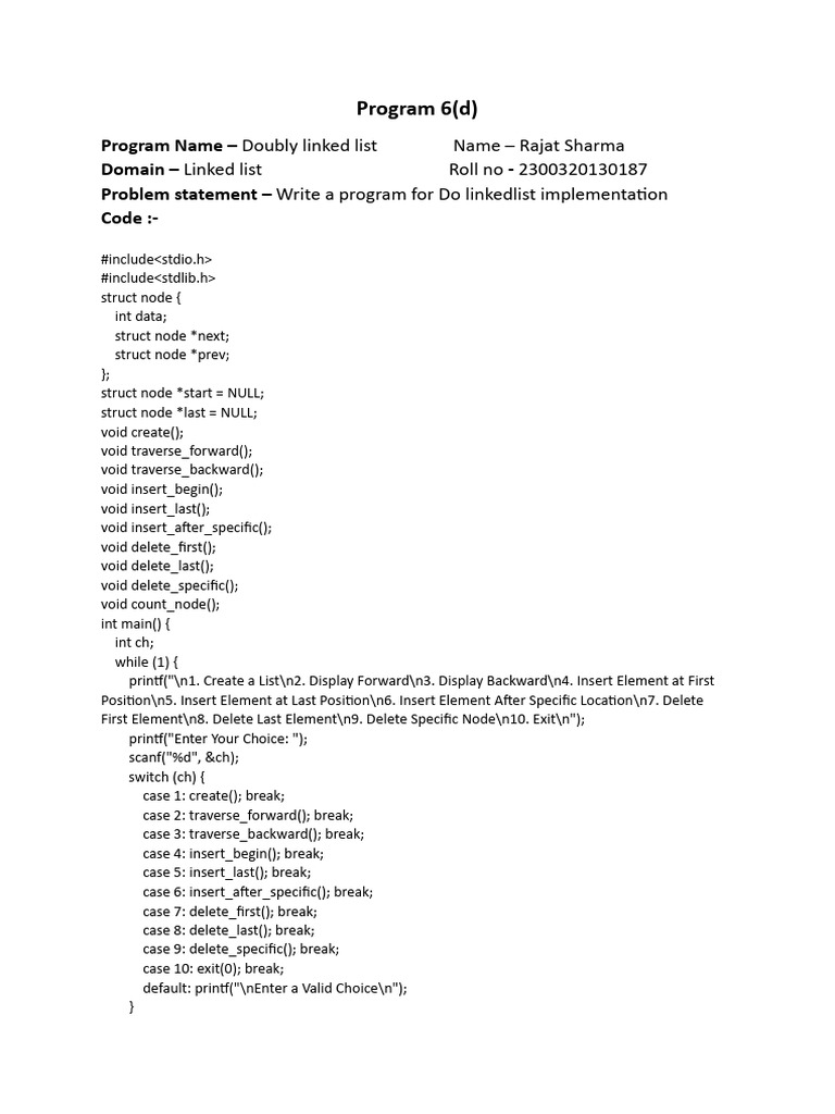 Program 6 D Rajat Pdf Software Engineering Algorithms And Data Structures