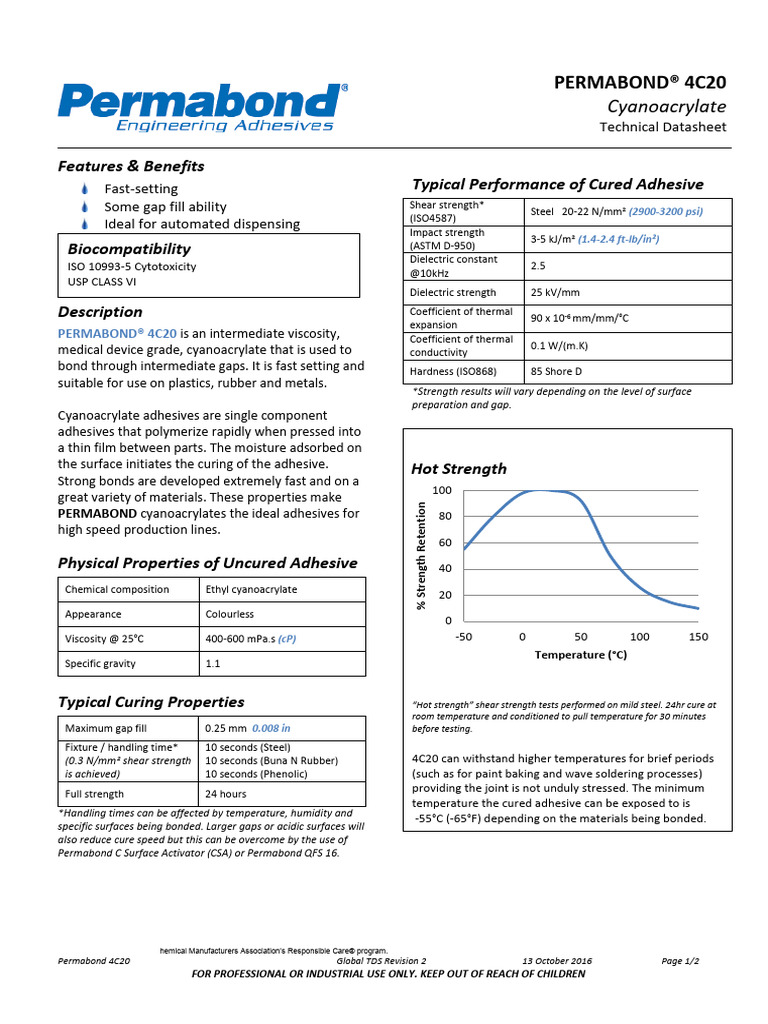 4C20_TDS | PDF | Adhesive | Secondary Sector Of The Economy