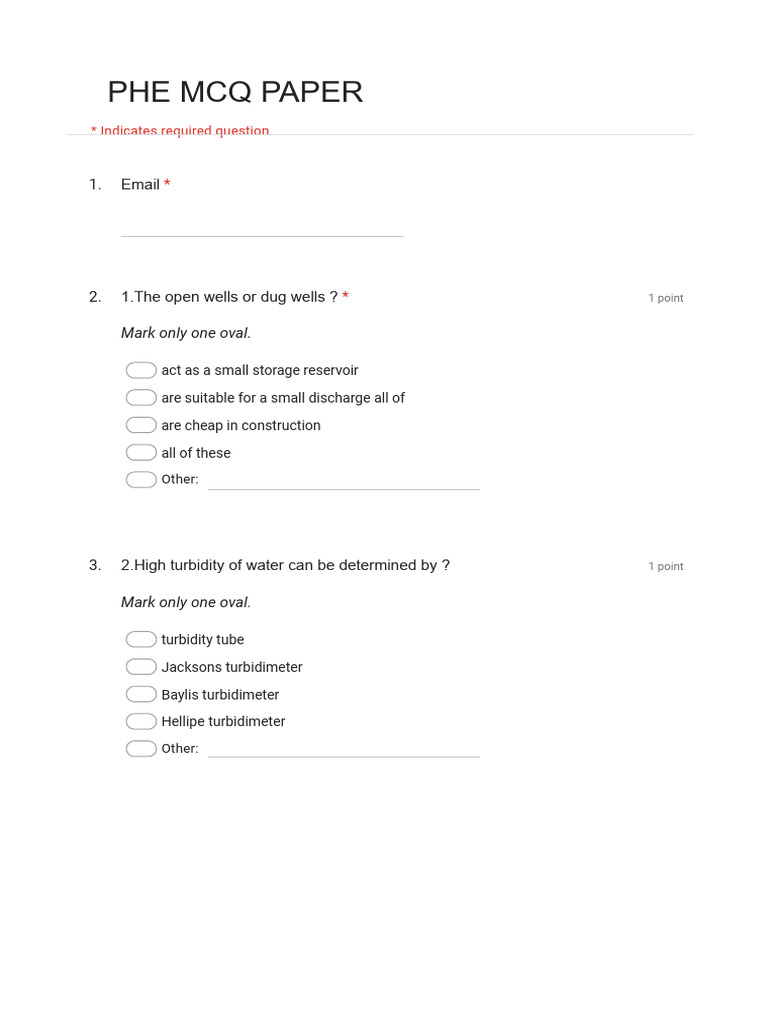 PHE MCQ PAPER - Google Forms | PDF | Chemical Elements | Materials