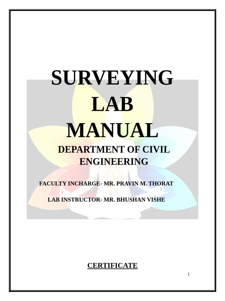 Surveying Lab Manual | PDF | Surveying | Engineering