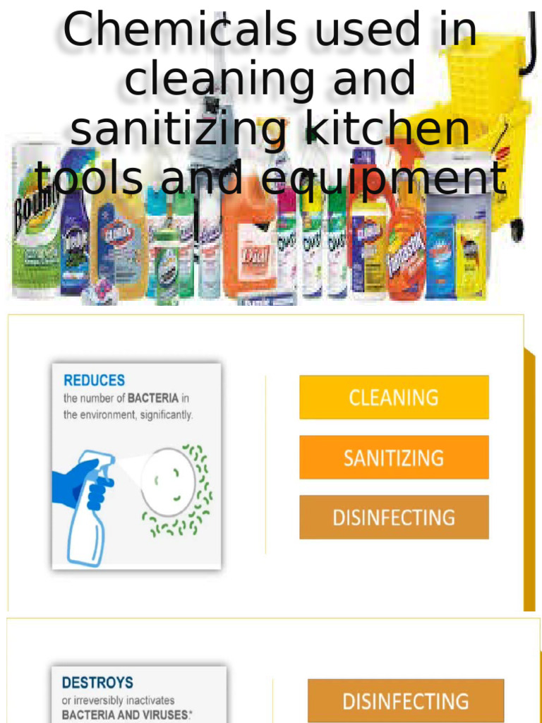 Cleaning And Sanitizing Kitchen Tools And Equipment Pdf