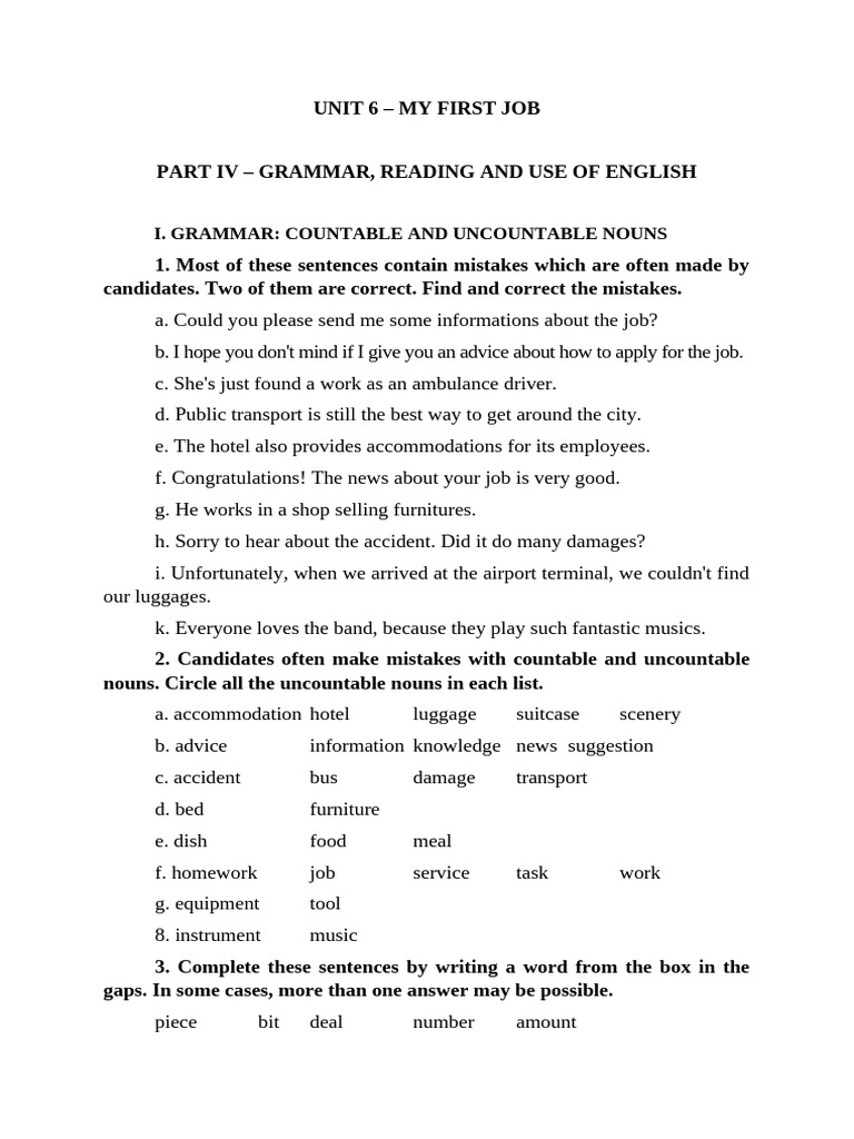 Part Iv | PDF | Noun | Grammatical Number
