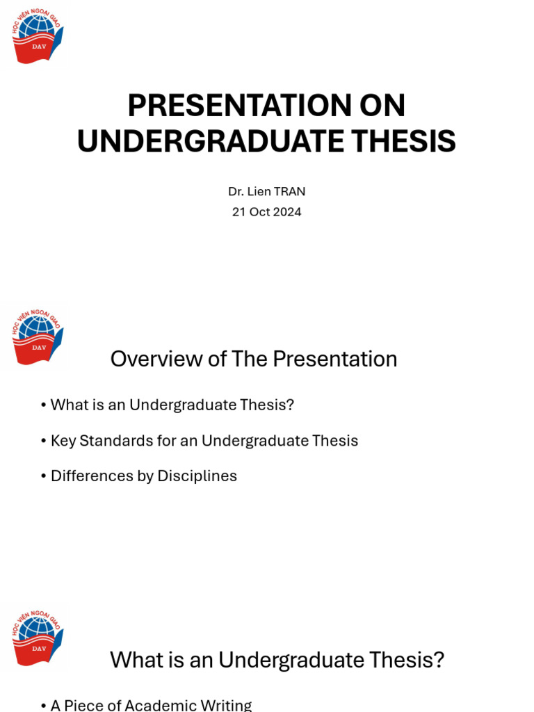 PRESENTATION ON UNDERGRADUATE THESIS (Dr. Lien) | PDF | Critical ...