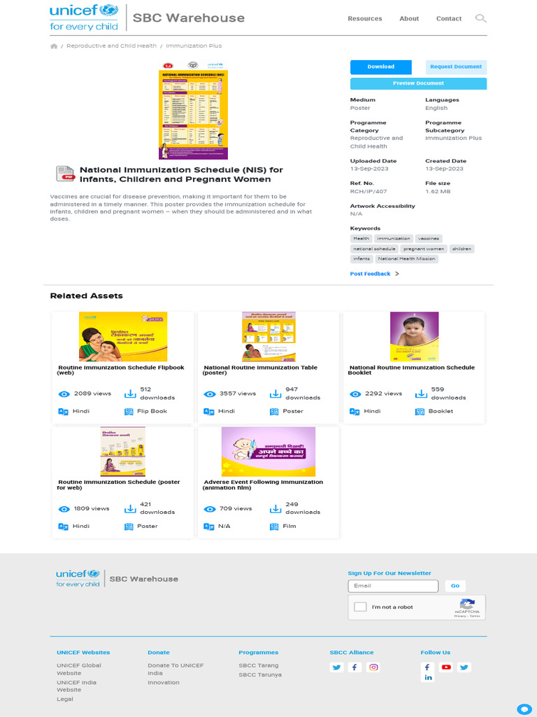 National Immunization Schedule (NIS) For Infants | PDF | Drugs | Medicine
