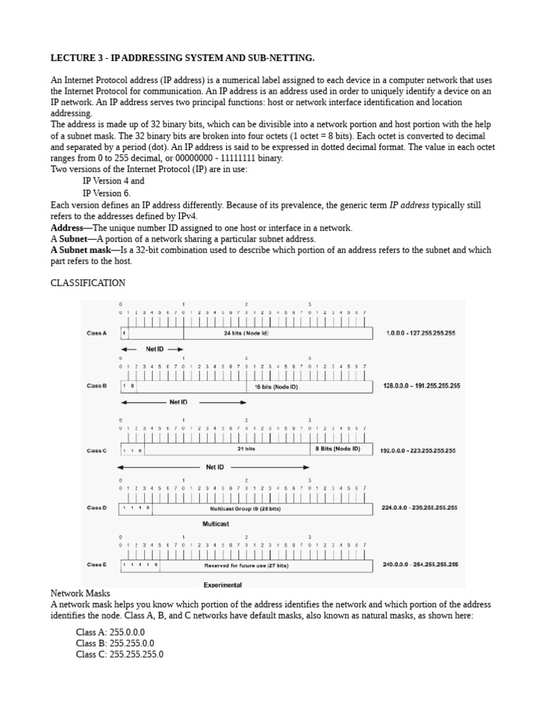 LECTURE 3 IP ADDRESSING | PDF | Ip Address | Router (Computing)