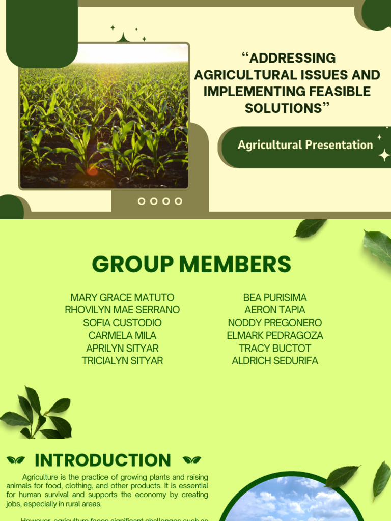 Green Gradient Agriculture Report Presentation PDF | PDF