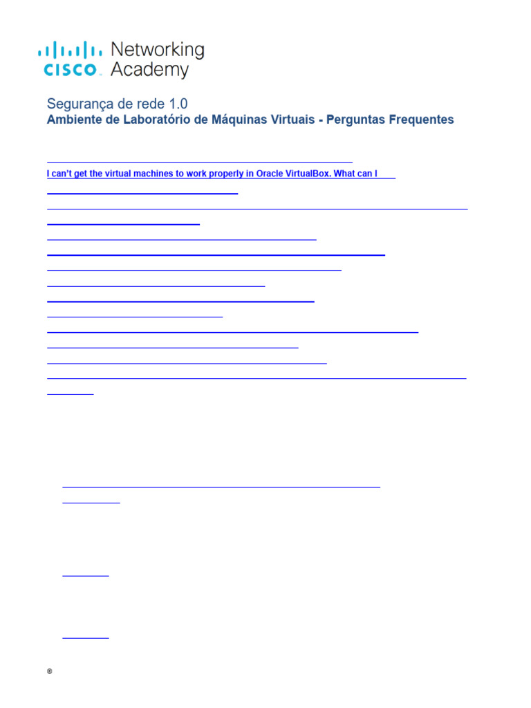 Network Security v1.0 VM Lab Environment FAQ | PDF | Máquina virtual | Linux