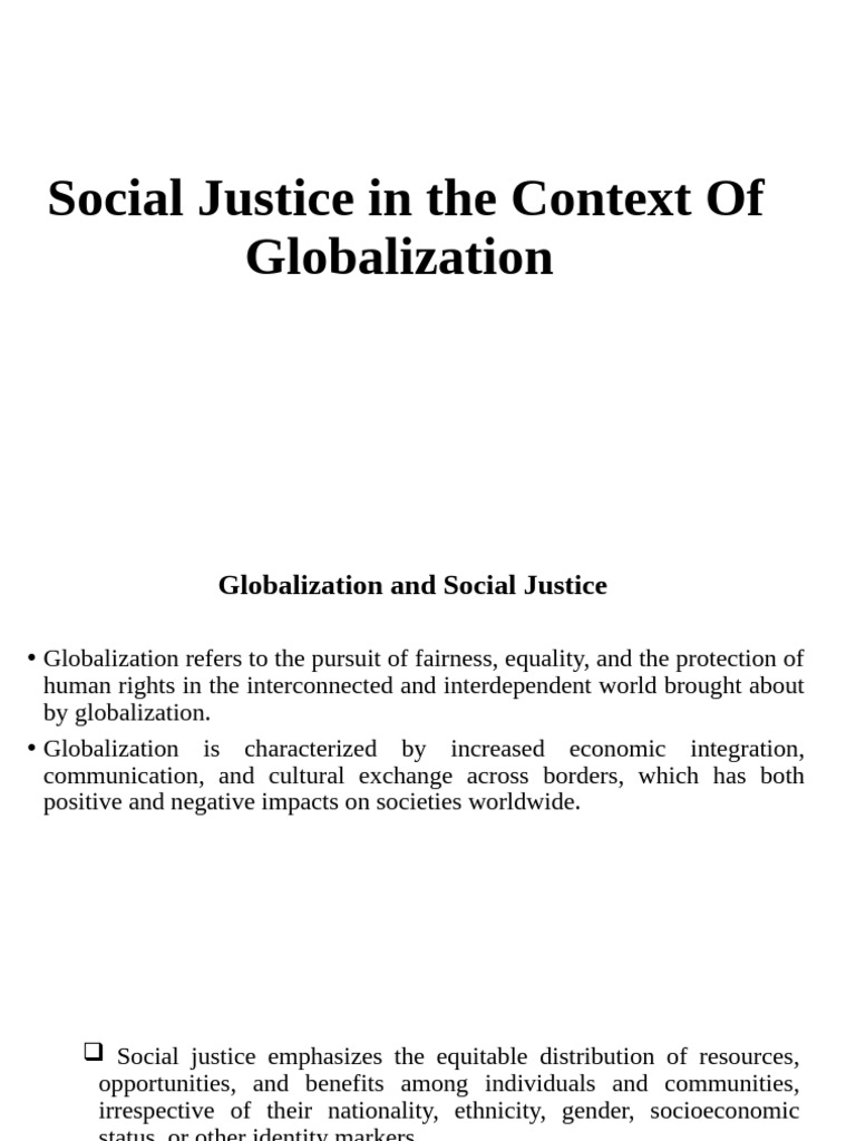 Chapter 9 Social Justice in The Context of Globalization | PDF ...