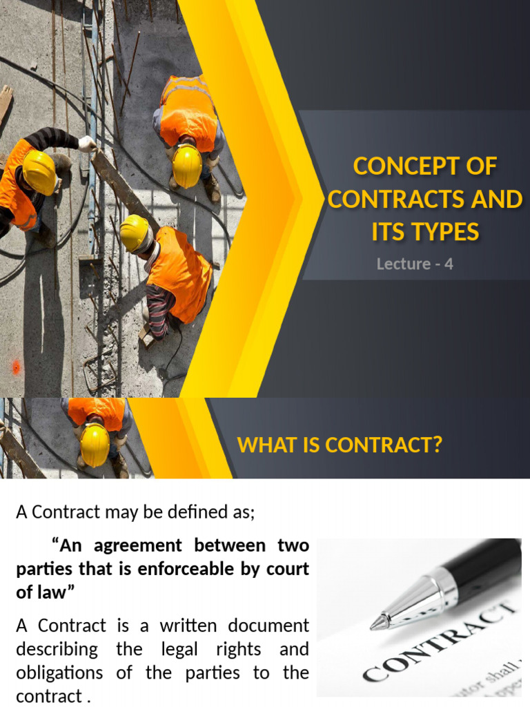 Types and Concepts of Construction Contracts | PDF | Offer And ...