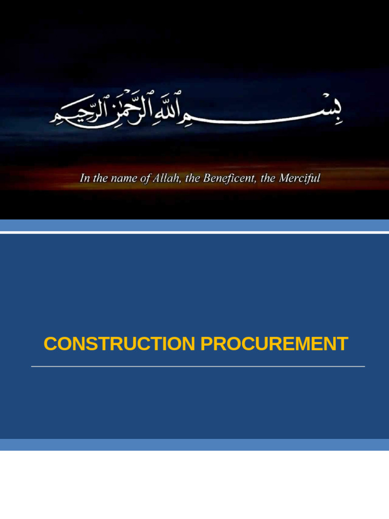 Lec - 1, Introduction To Procurement | PDF | Procurement | Request For Proposal
