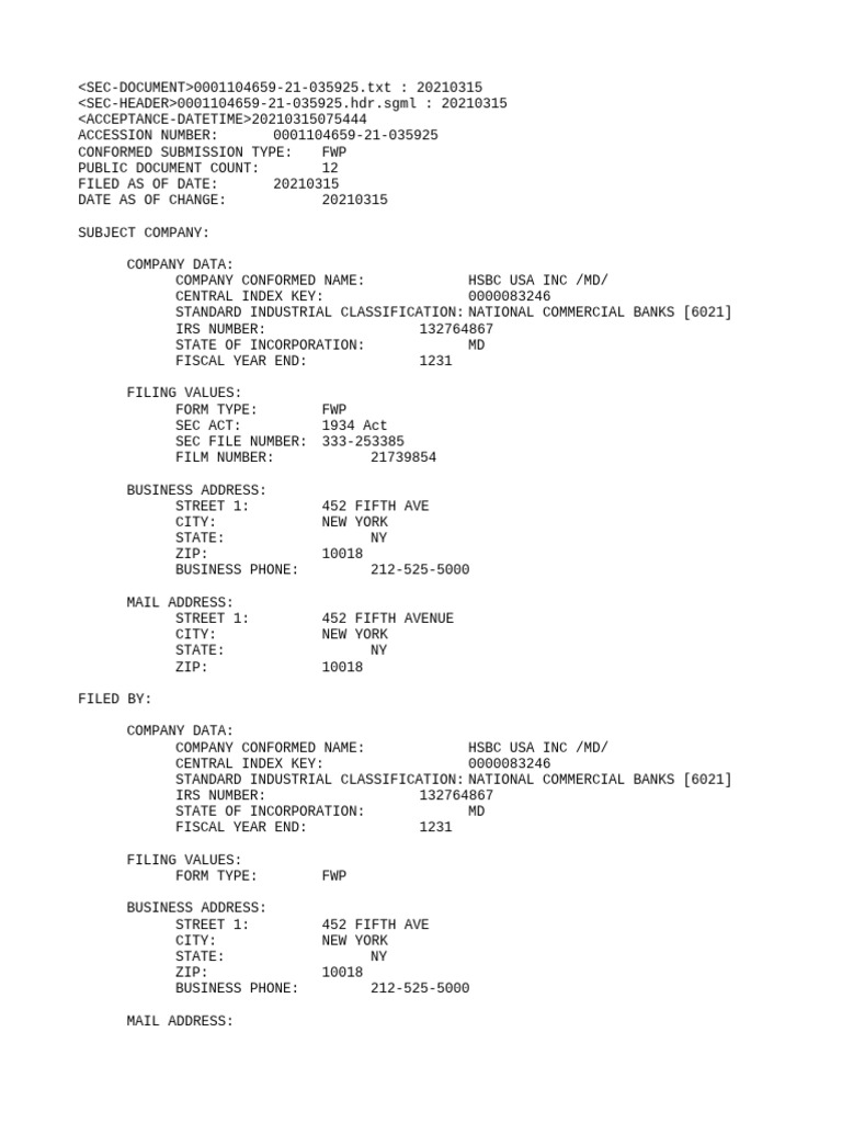21 035925 | PDF | Securities (Finance) | Debt