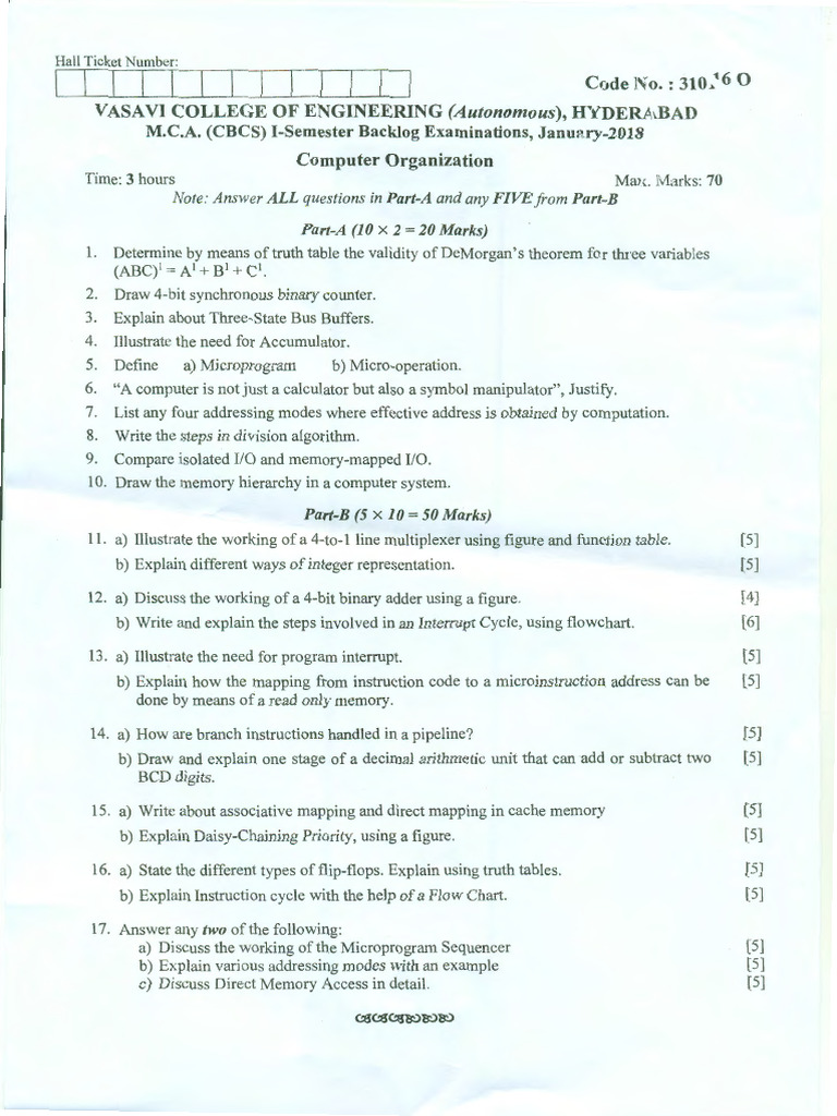 Computer Organization MCA CBCS 1SEM | PDF | Computer Hardware | Computer Architecture