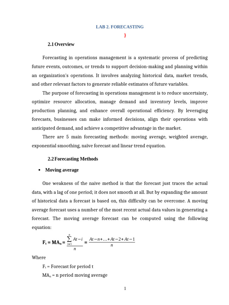 LAB-2 | PDF | Forecasting | Moving Average