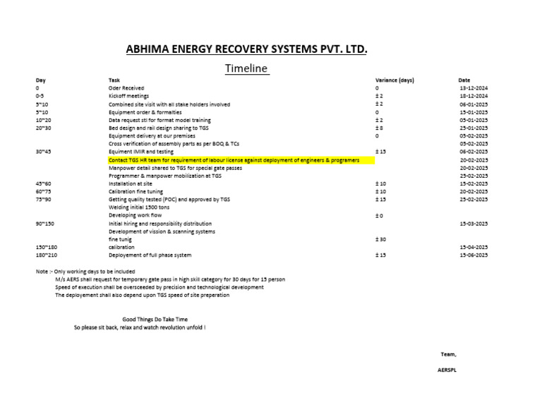 L3 timeline sheet | PDF