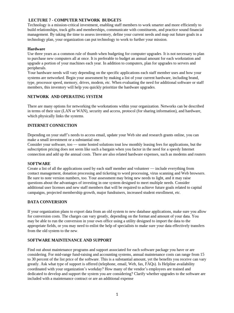 Lecture 7 Network Budgets | PDF | Computer Security | Security