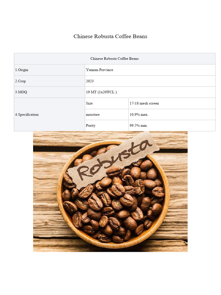 Robusta Coffee Bean | PDF