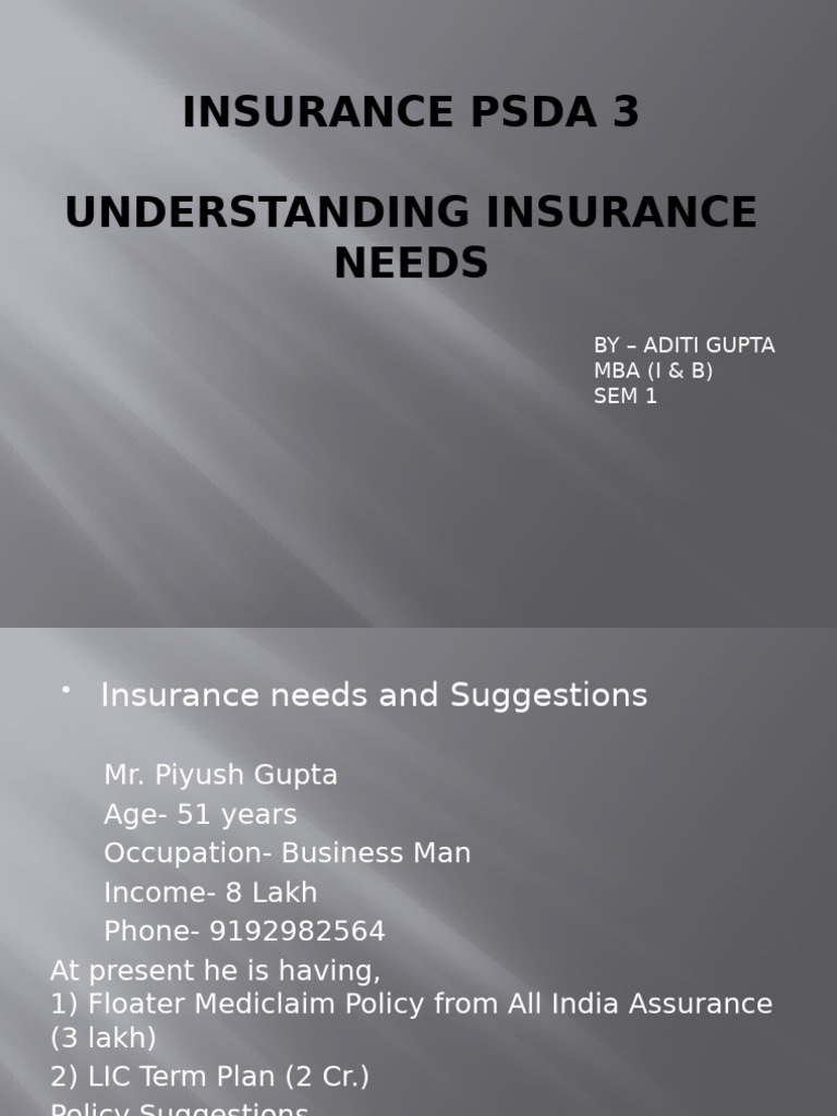INSURANCE PSDA 3 | PDF