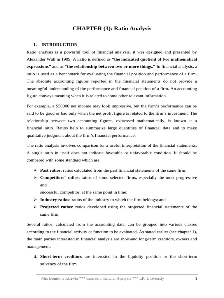 CHAPTER 3 Ratio Analysis | PDF | Investing | Equity (Finance)