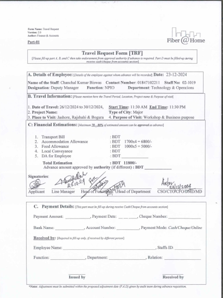 TRF - Chanchal Biswas | PDF
