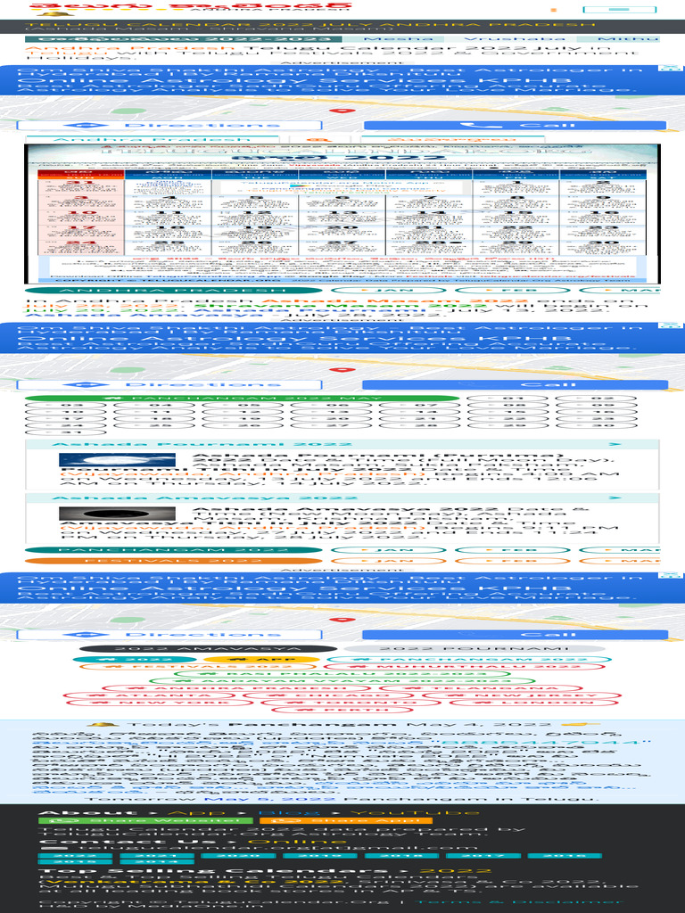 Andhra Pradesh 2022 July Telugu Calendar Festivals Amavasya Pournima Tithi | PDF | Astrology ...