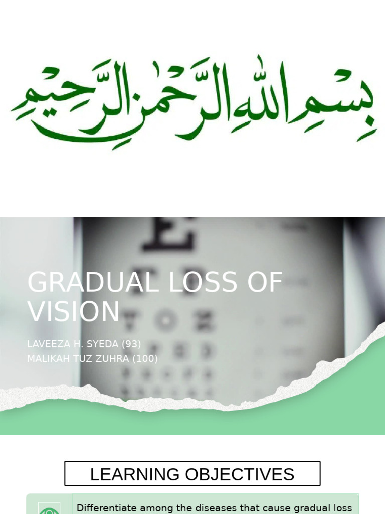Gradual Loss of Vision | PDF | Glaucoma | Visual Impairment
