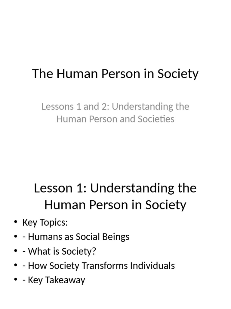 Human Society: Lessons & Impact | PDF | Society | Human