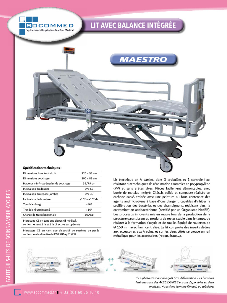 Lit médicalisé avec Trendelenburg inversé | PDF