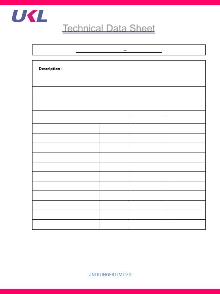 UKL STYLE 10 Technical Data Sheet | PDF