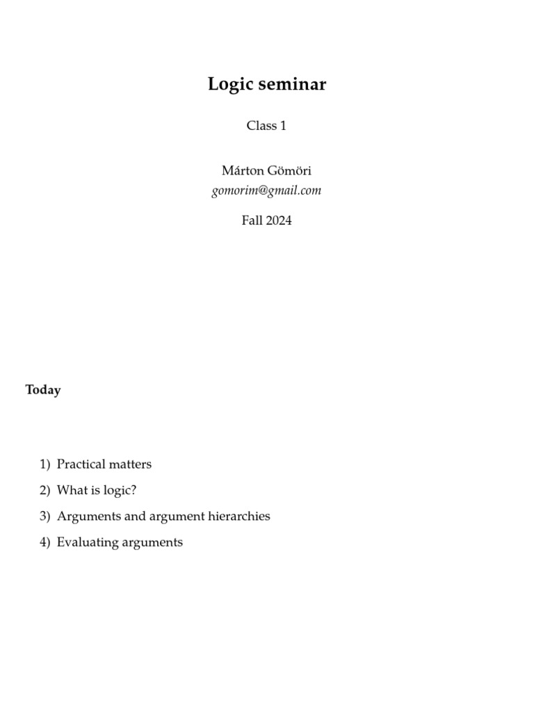 logic-seminar-slides-1 | PDF | Argument | Logic