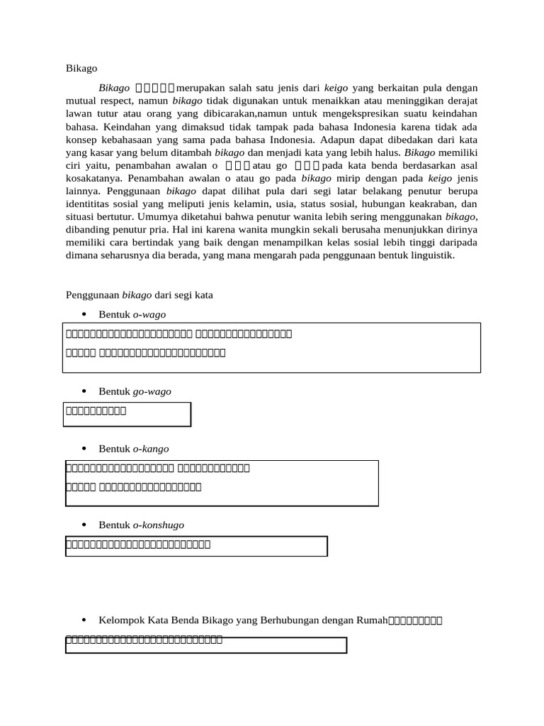 Penggunaan Bikago dalam Bahasa Jepang | PDF