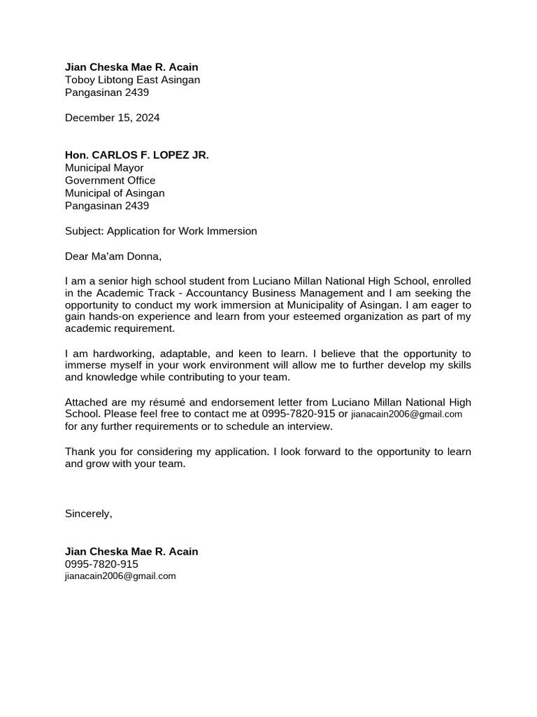 Application Letter Sample | PDF