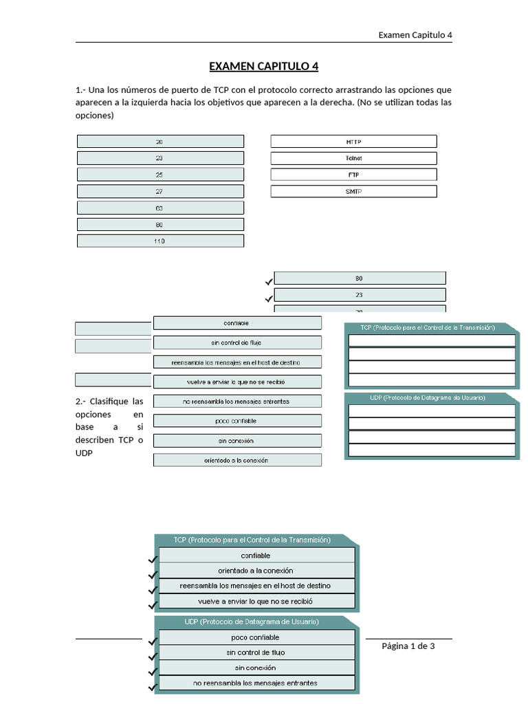 Examen capitulo 4 | PDF | Protocolo de Control de Transmisión | Ingeniería Informática
