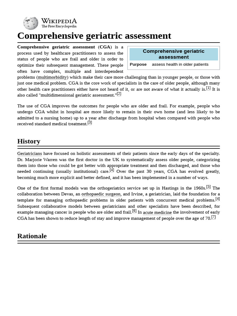 Comprehensive_geriatric_assessment | PDF | Clinical Medicine | Geriatrics