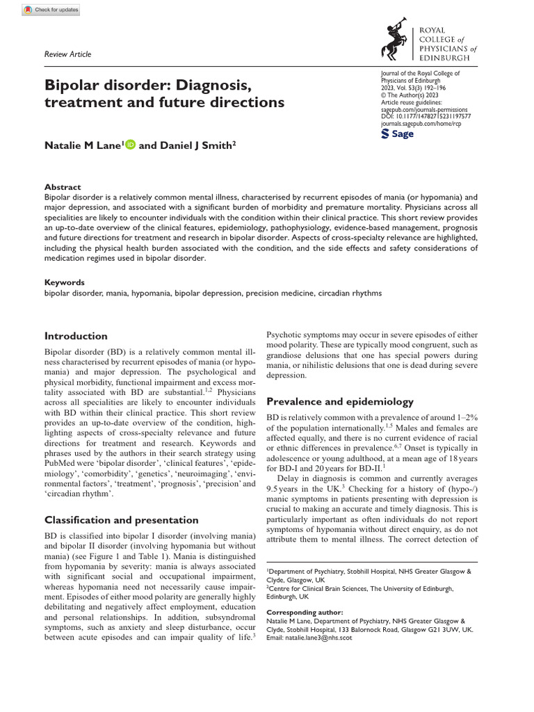 Bipolar Disorder: Overview & Management | PDF | Mania | Mood Disorders