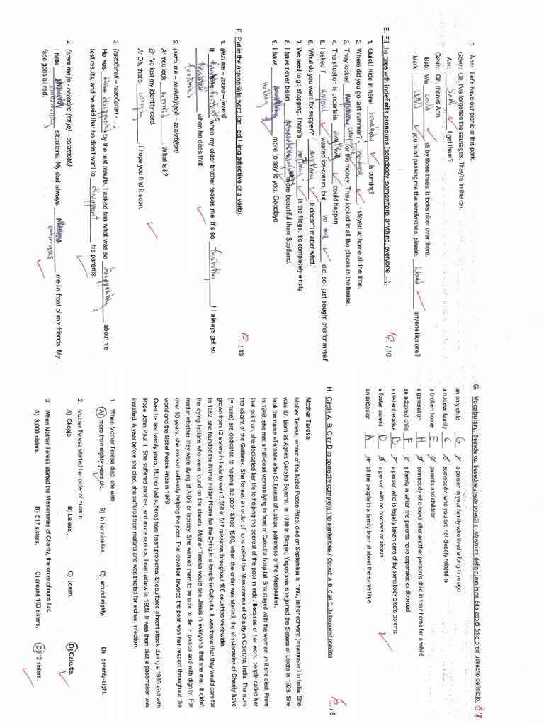 ANG 9r 3.test Preverjanje | PDF