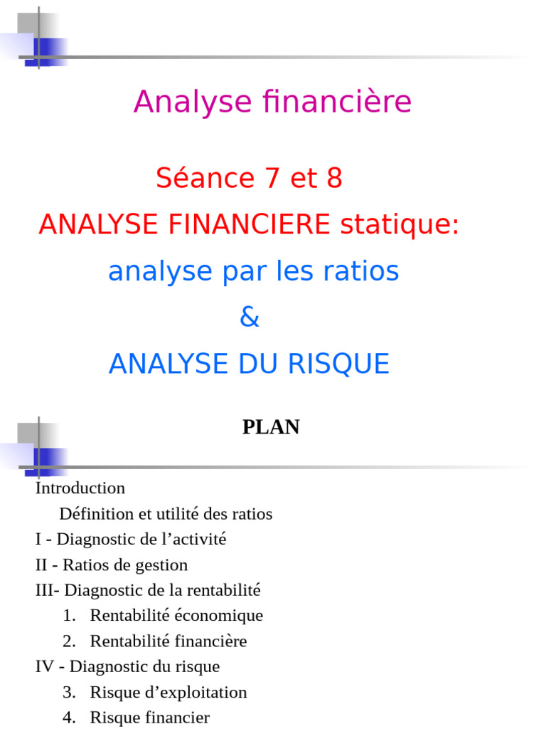 Analyse Par Ratio | PDF | Ratio financier | Fonds de roulement