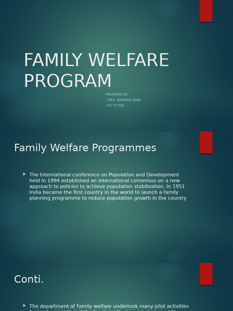 Family Welfare Program | PDF