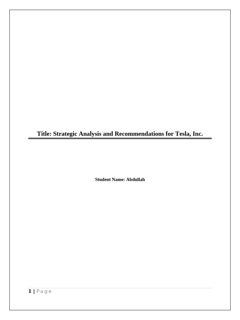 Tesla PESTLE Analysis and Recommendations 2024 | PDF | Electric Vehicle ...