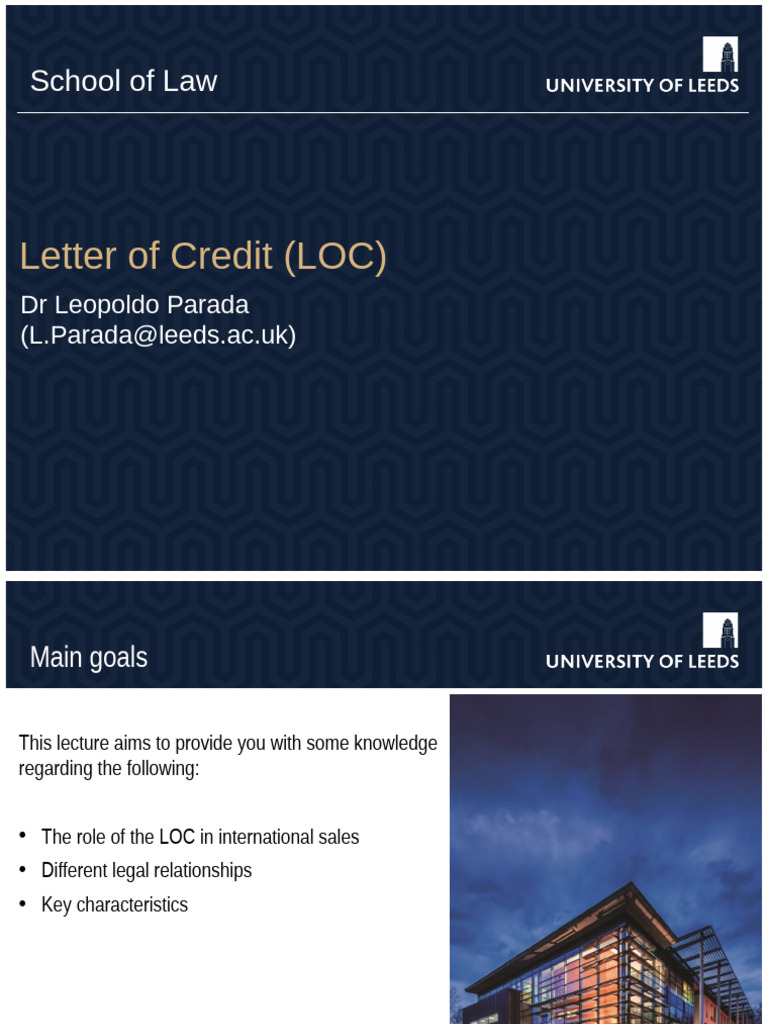 Lecture 9 LOC | PDF | Letter Of Credit | Business