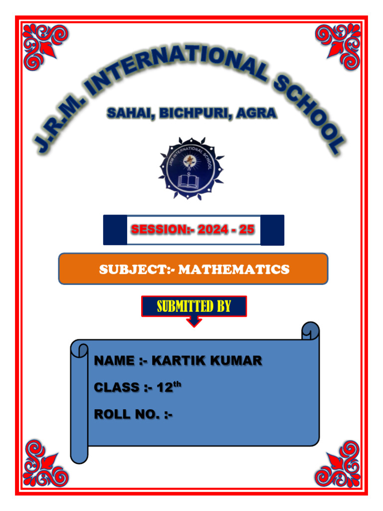 Kartik Kumar Mathematics File Cover | PDF